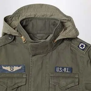 Polo Ralph Lauren Military Jacket In Olive Cotton Canvas