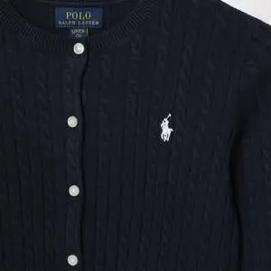 Polo Ralph Lauren Navy Fine Cable-knit Cotton Cardigan