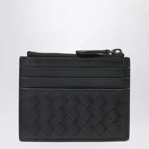 Bottega Veneta Zip Card Case In Intrecciato Leather
