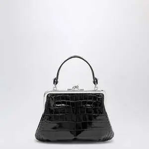 VIVIENNE WESTWOOD Granny Frame Purse In Croc-embossed Leather - Black