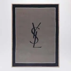 Saint Laurent Cassandre Striped Silk Charmeuse Stole, Navy/ivory - Blue