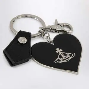VIVIENNE WESTWOOD Mirror Heart Orb Heart Keyring In Iron