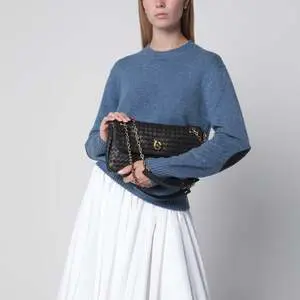 Bottega Veneta Madison Intrecciato Lambskin Shoulder Bag - Brown