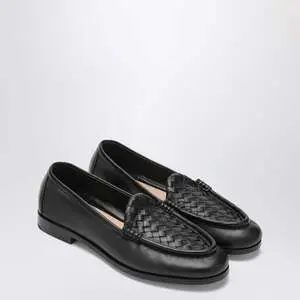 Bottega Veneta Silenzio Intrecciato Loafers - Black