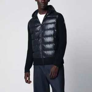 Moncler Padded Wool Zip-up Hoodie - Blue