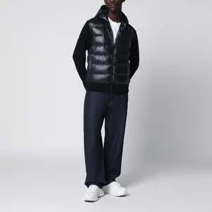 Moncler Padded Wool Zip-up Hoodie - Blue