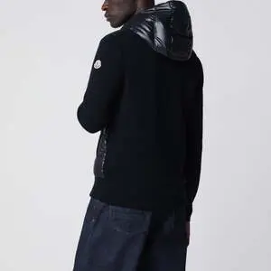Moncler Padded Wool Zip-up Hoodie - Blue