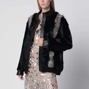 Valentino Garavani Shearling And Leather Jacket - Black