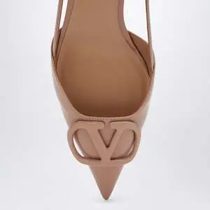Valentino Garavani Patent Leather Slingback Pumps With Vlogo Signature - Pink