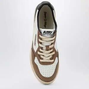 AUTRY Medalist Low Vintage Finish Leather Sneakers - Black