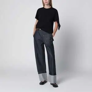 JW Anderson Workwear Jeans In Indigo Denim With Twisted Turn-up