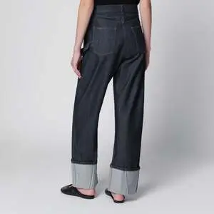 JW Anderson Workwear Jeans In Indigo Denim With Twisted Turn-up