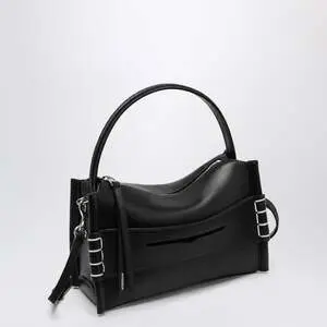 JW Anderson Calfskin Leather Loafer Bag - Black
