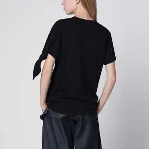 JW Anderson Knotted-sleeve Cotton T-shirt - Black