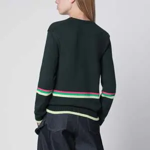 JW Anderson Dark Cotton Sweater With Sheep Embroidery