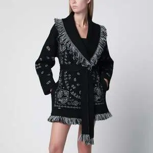 Alanui Bandana Jacquard Cardigan - Black