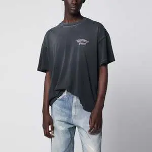 REPRESENT Used-effect Cotton T-shirt In Washed - Black