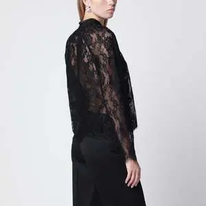 SELF-PORTRAIT High-neck Lace Blouse With Long Sleeves