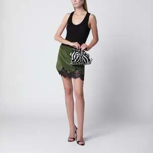 SELF-PORTRAIT Crystal Metallic Knit Miniskirt