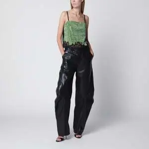 SELF-PORTRAIT Crystal-embellished Metallic Knit Top