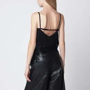 SELF-PORTRAIT Crystal-embellished Metallic Knit Top
