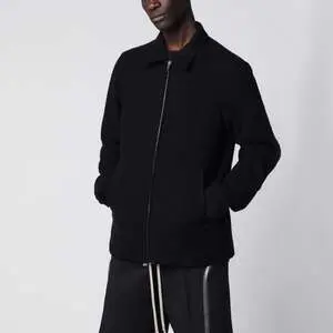 Rick Owens Wool Zip-up Jacket - Black
