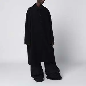 Rick Owens Long Single-breasted Virgin Wool Coat