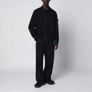 Stone Island Blue Cotton Zip-up Jacket