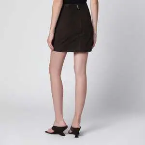 ROTATE BY BIRGER CHRISTENSEN Dark Suede Mini Skirt