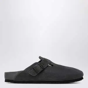 BIRKENSTOCK Suede Boston Clogs - Black