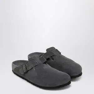 BIRKENSTOCK Suede Boston Clogs - Black