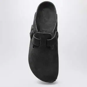 BIRKENSTOCK Suede Boston Clogs - Black