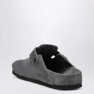 BIRKENSTOCK Suede Boston Clogs - Black