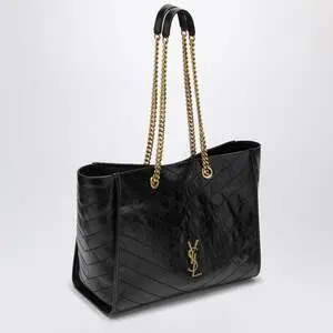 Saint Laurent Niki East/west Shopping Bag In Vintage Calfskin - Black