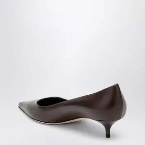 JIMMY CHOO Amelia 35 Pointed Toe Kitten Heel Pumps In Calf Leather - Beige