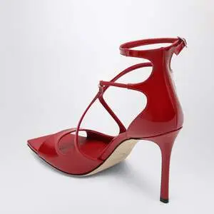 JIMMY CHOO Azia Patent Leather Sandals - Red