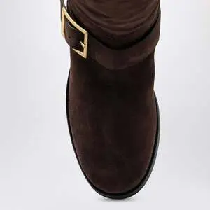 JIMMY CHOO Suede Biker Boots - Brown