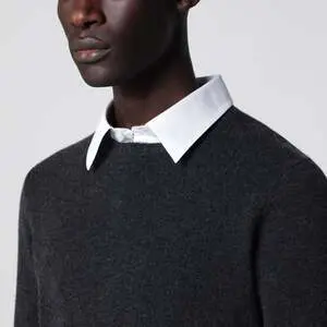 DRUMOHR Dark Grey Cashmere Crew-neck Sweater