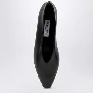 JIMMY CHOO Margot Leather Ballet Flats - Black