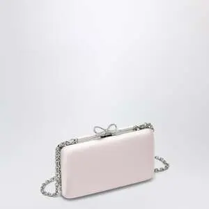 SELF-PORTRAIT Satin Clutch With Crystal Embellished Bow