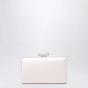 SELF-PORTRAIT Satin Clutch With Crystal Embellished Bow