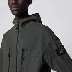 Stone Island Zip-up Cotton Jacket With Hood