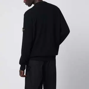 Stone Island Wool Crewneck Sweater - Black