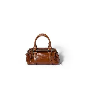 Miu Miu Shiny Leather Handbag - Palisander
