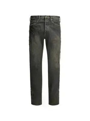 Kapital Stud-embellished Straight-leg Jeans - Grey