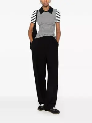 Sandro Striped Shirt-collar Top
