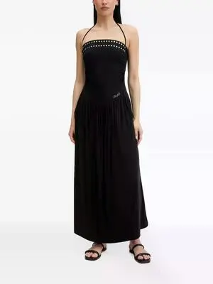 Liu Jo Studded Halterneck Maxi Dress - Black