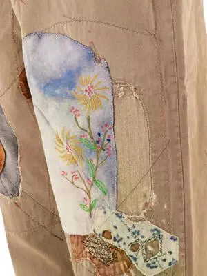 Kapital Katsuragi Patchwork Distressed Tapered Trousers
