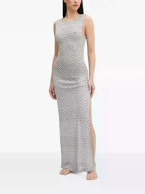 Liu Jo Chevron-knit Sleeveless Maxi Dress