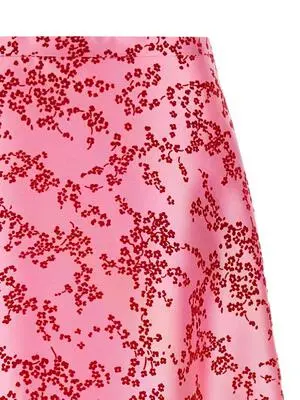 Alberta Ferretti Floral-print Mikado Midi Skirt